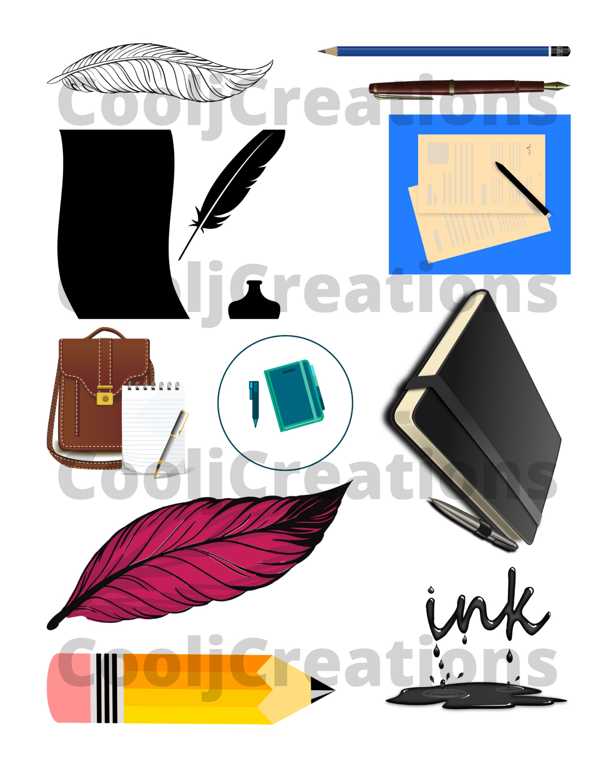 Writing Clipart,writing Collages, Pen Images, Pencil Pictures for ...