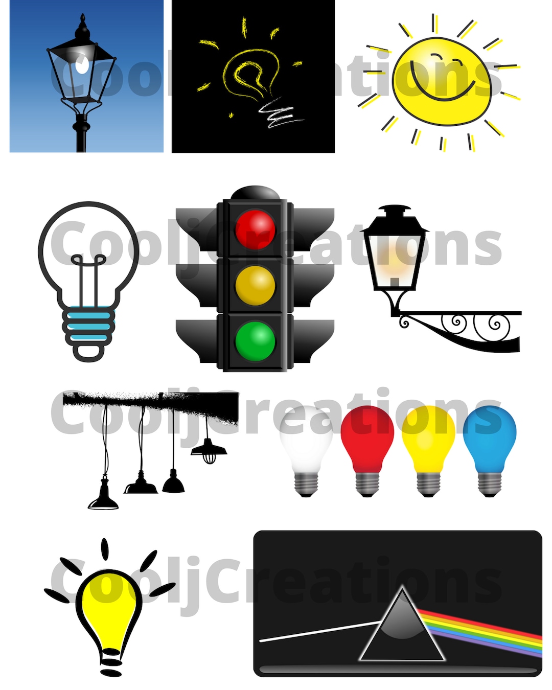 Lighting Clipart, Lighting Pictures for Scrapbooking, Lights Collage ...