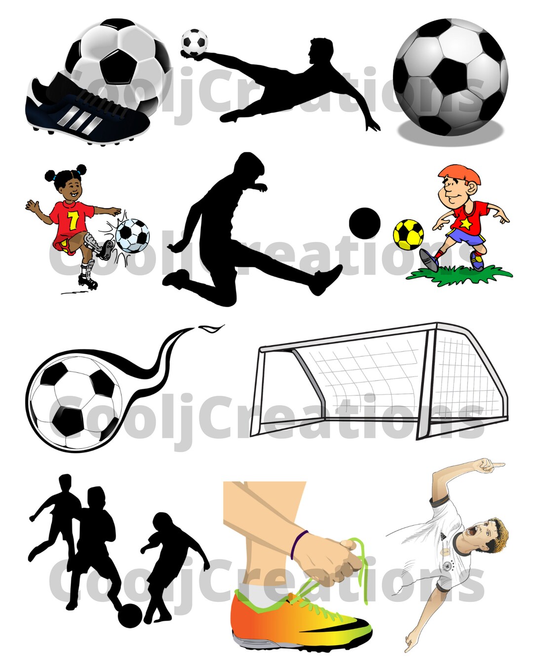 Soccer Clip Art and Soccer Digital Images for Scrapbook and Craft ...