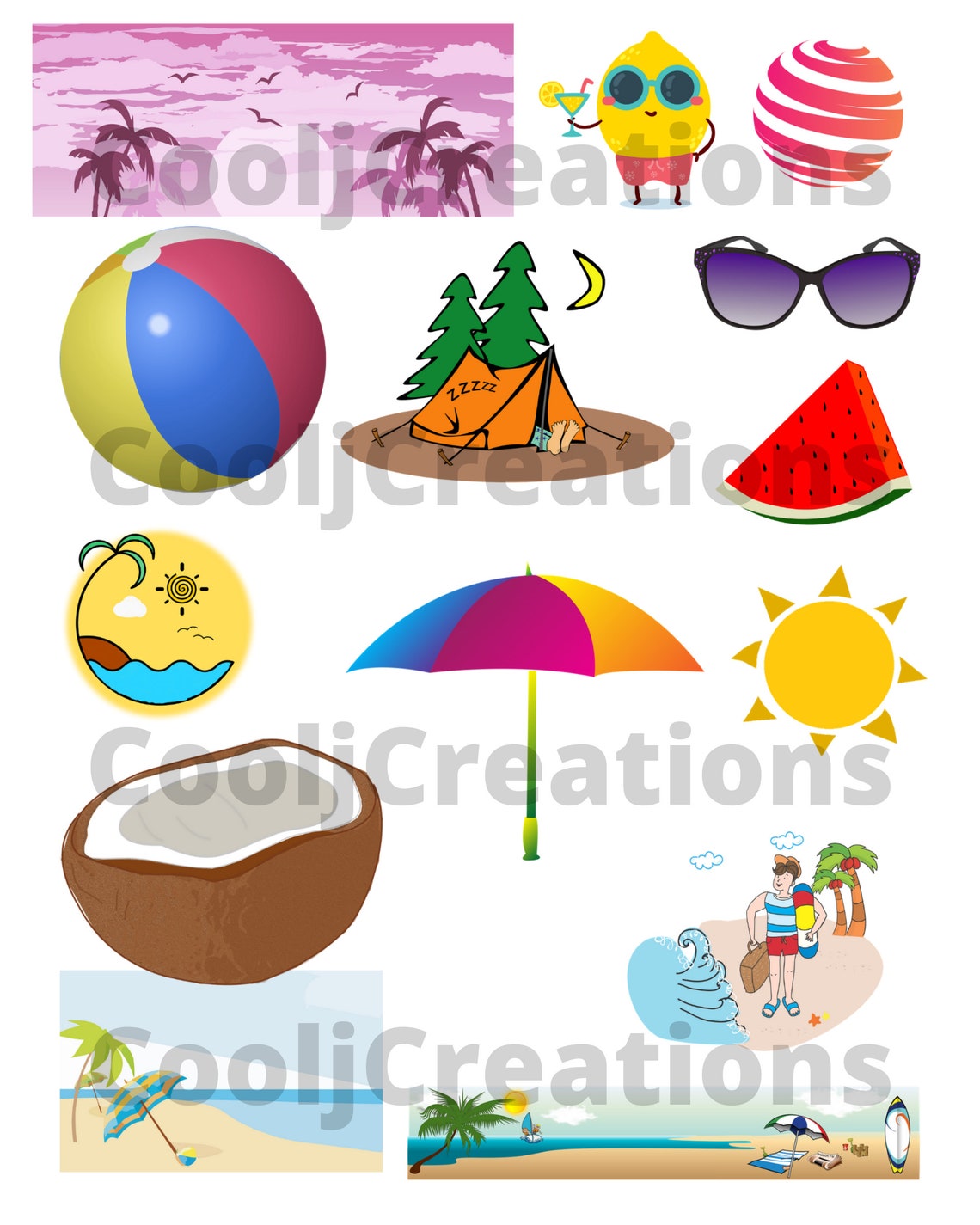 Summer Clip Art, Summer Collage, Scrapbook Projects, Summer Pictures ...