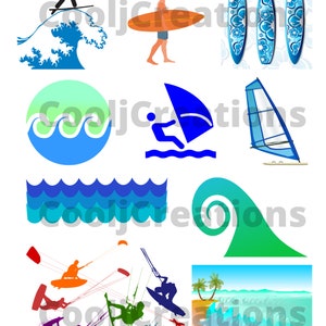 Surfs up Clip Art, Surfing Images, Surf Icons for Scrapbooking ...