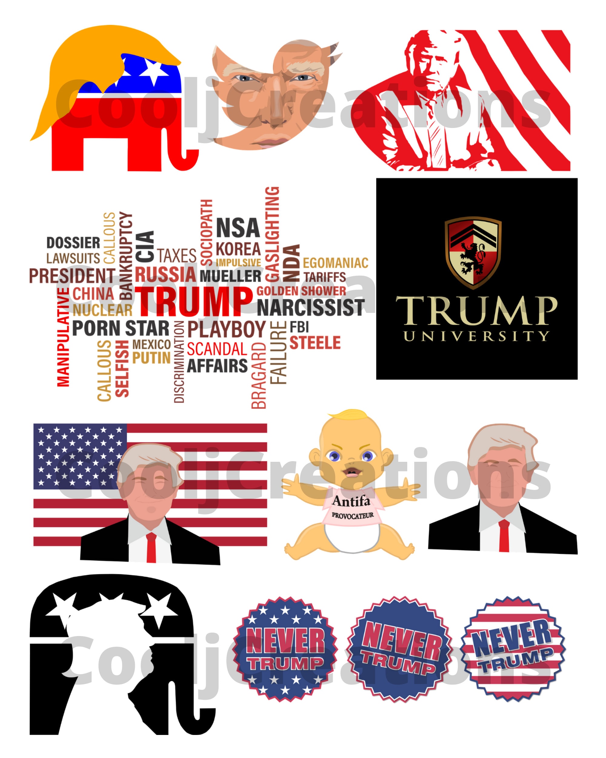 Trump Clipart, Trump Icons, Trump Images for Scrapbooking, Journaling ...