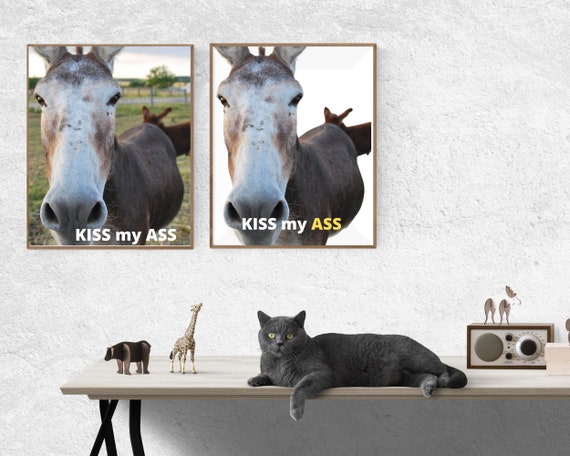 Humorous Poster KISS My ASS Poster Kiss My Ass Image Poster | Etsy