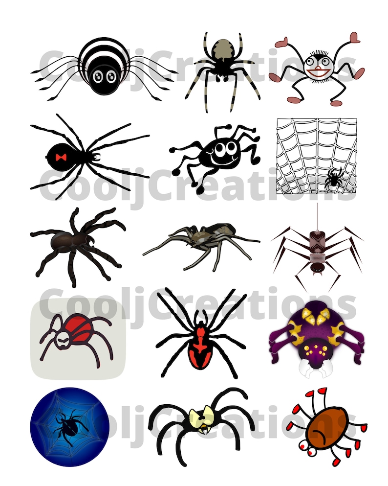 Spiders Clip Art, Spider Images, Spider Icons for Scrapbooking ...