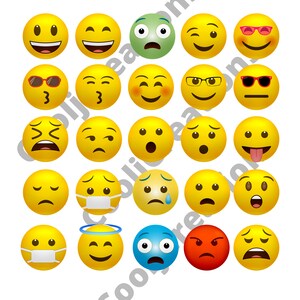 Emoji Emotions, Scrapbooking Emojis, 109 Emojis, Feelings Emoji Clipart ...