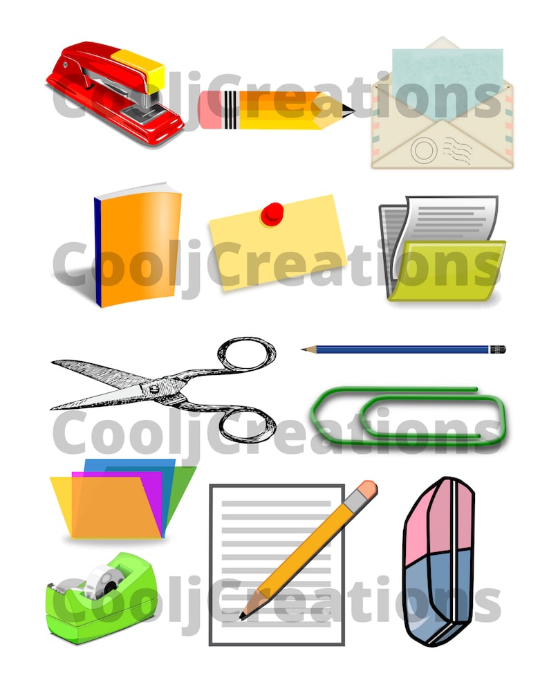 Stationery Clip Art Stationery Images Stationery Icons for - Etsy
