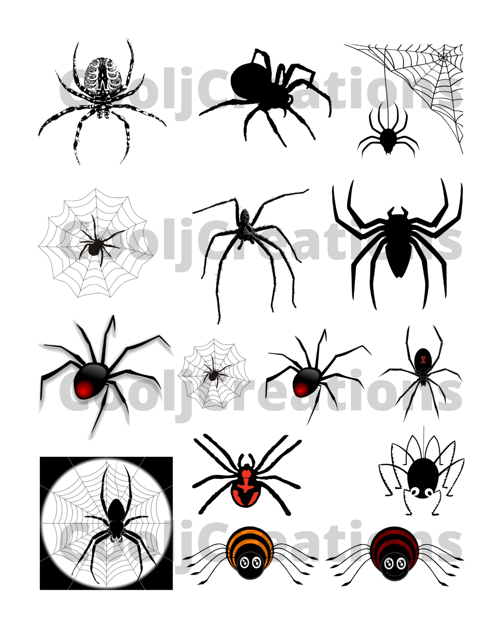 Spiders Clip Art, Spider Images, Spider Icons for Scrapbooking ...