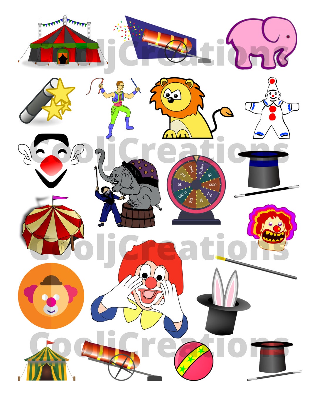 Circus Clip Art, Circus Images for Scrapbooking, Journaling, Diaries ...