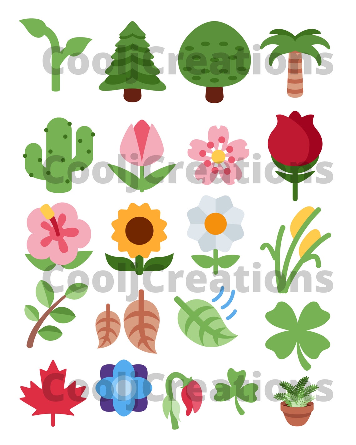 Plant Emojis Scrapbooking Emojis Plant Emoji Clipart Plant - Etsy