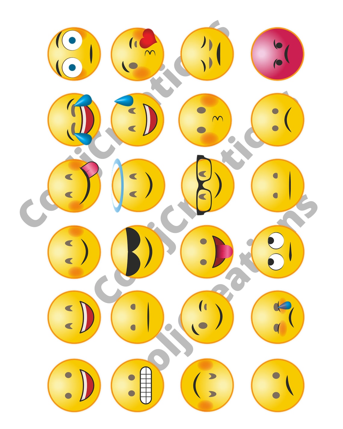 Emoji Emotions, Scrapbooking Emojis, 109 Emojis, Feelings Emoji Clipart ...