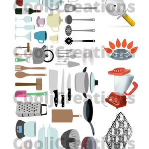 Cooking Clipart, Food Pictures, Chef Icons, Cooking Collage Sheets ...