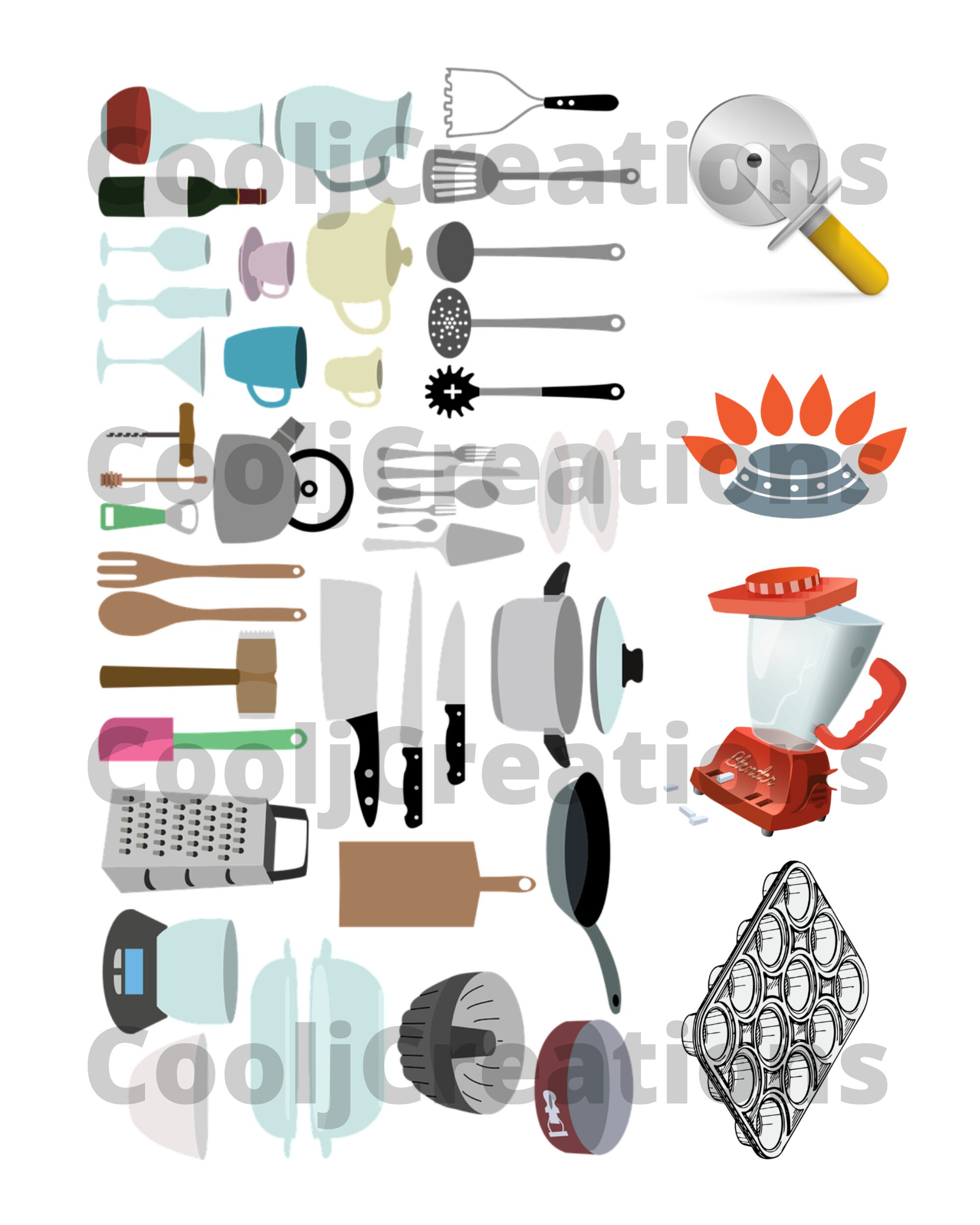 Cooking Clipart, Food Pictures, Chef Icons, Cooking Collage Sheets ...