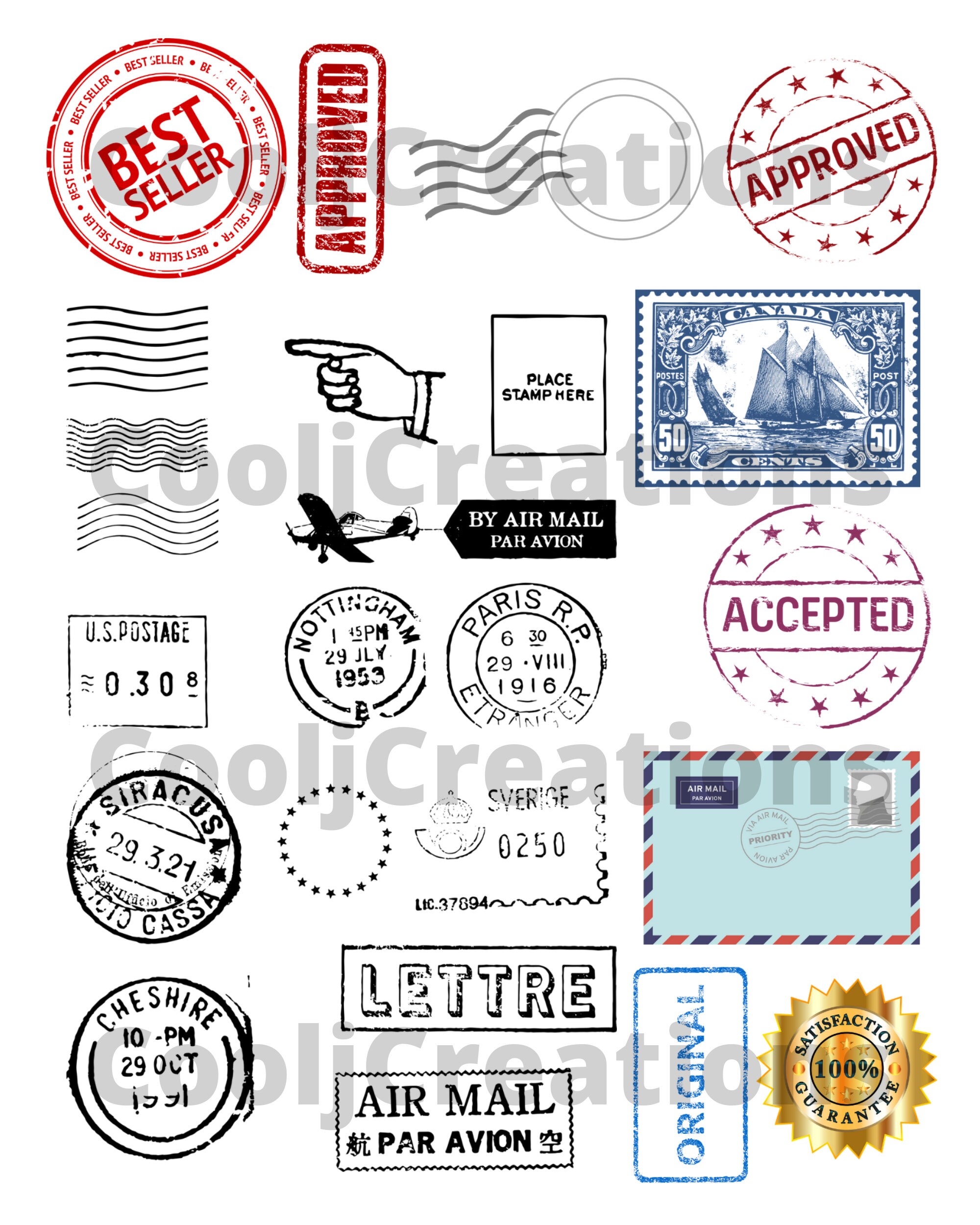 Stamps and Envelopes Clip Art, Stamps Images, Envelope Images, Stamps ...