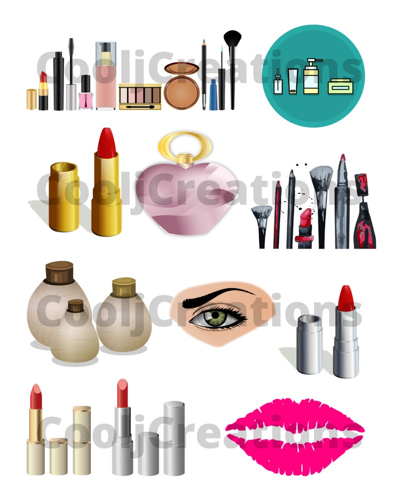Makeup Clip Art, Cosmetics Clip Art, Makeup Digital Pictures, Cosmetics ...