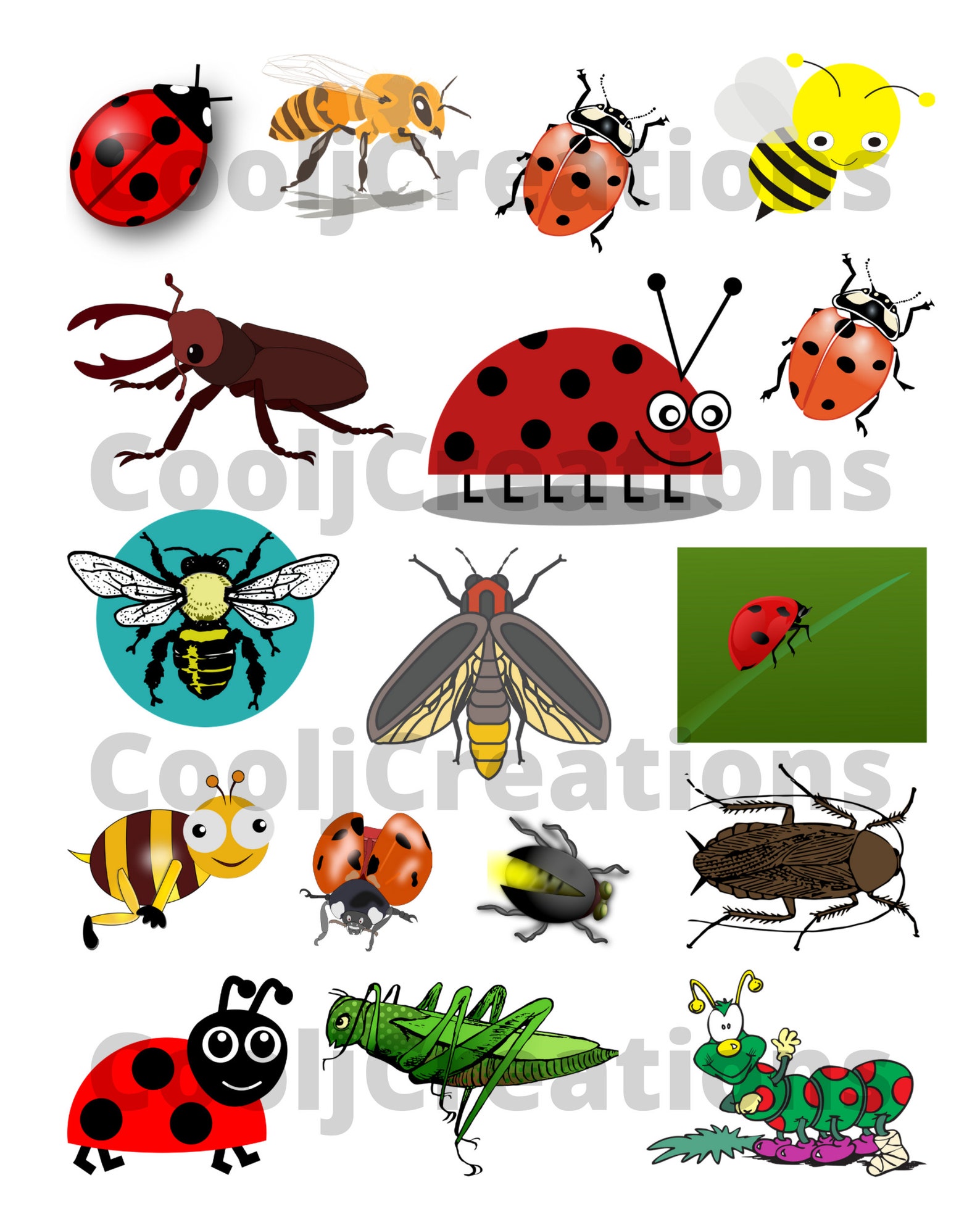 Bugs Clipart, Insects Clipart, Bug Images, Bug Icons for Scrapbooking ...