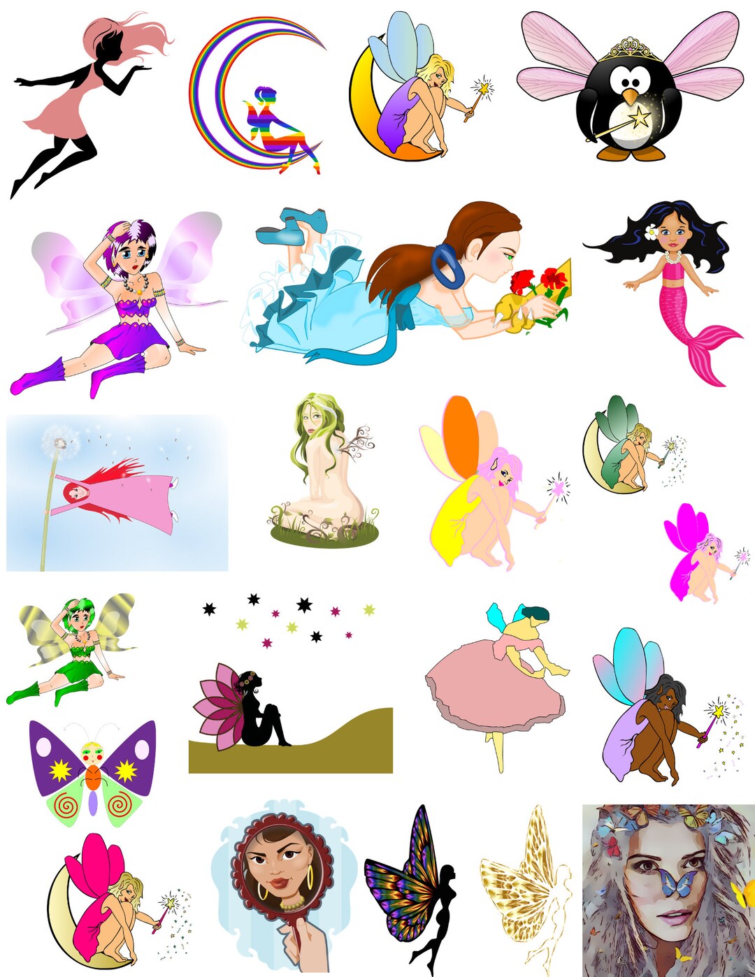 Fairy Clipart, Fairies Images, Fairy Icons for Scrapbooking, Journaling ...