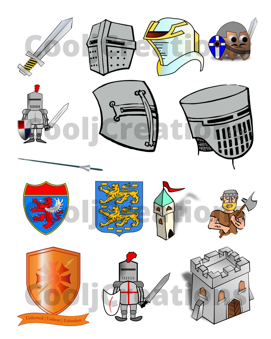 Knights Clipart, Knight Images, Knight Icons for Scrapbooking, Journals ...