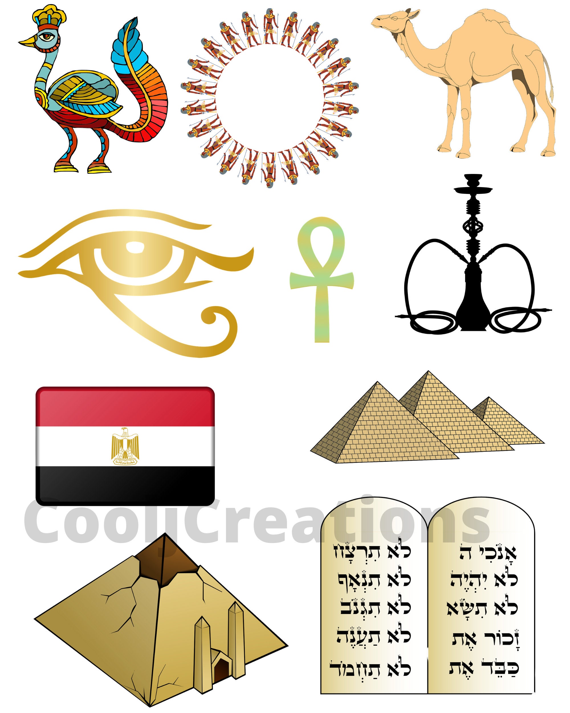 Egypt Clip Art, Egyptian Images, Egyptian Icons for Scrapbooking and ...