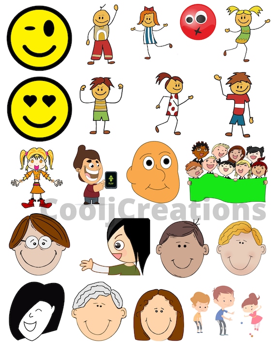 Joyful Faces Clip Art