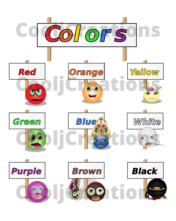 Color Chart Clipart Color Chart Images for Scrapbooking - Etsy