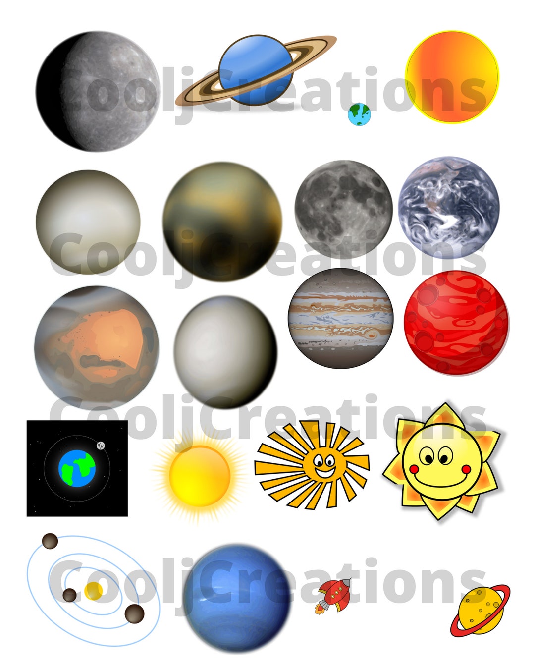 Planets Clip Art, Planets Collage, Scrapbook Projects, Planet Pictures ...