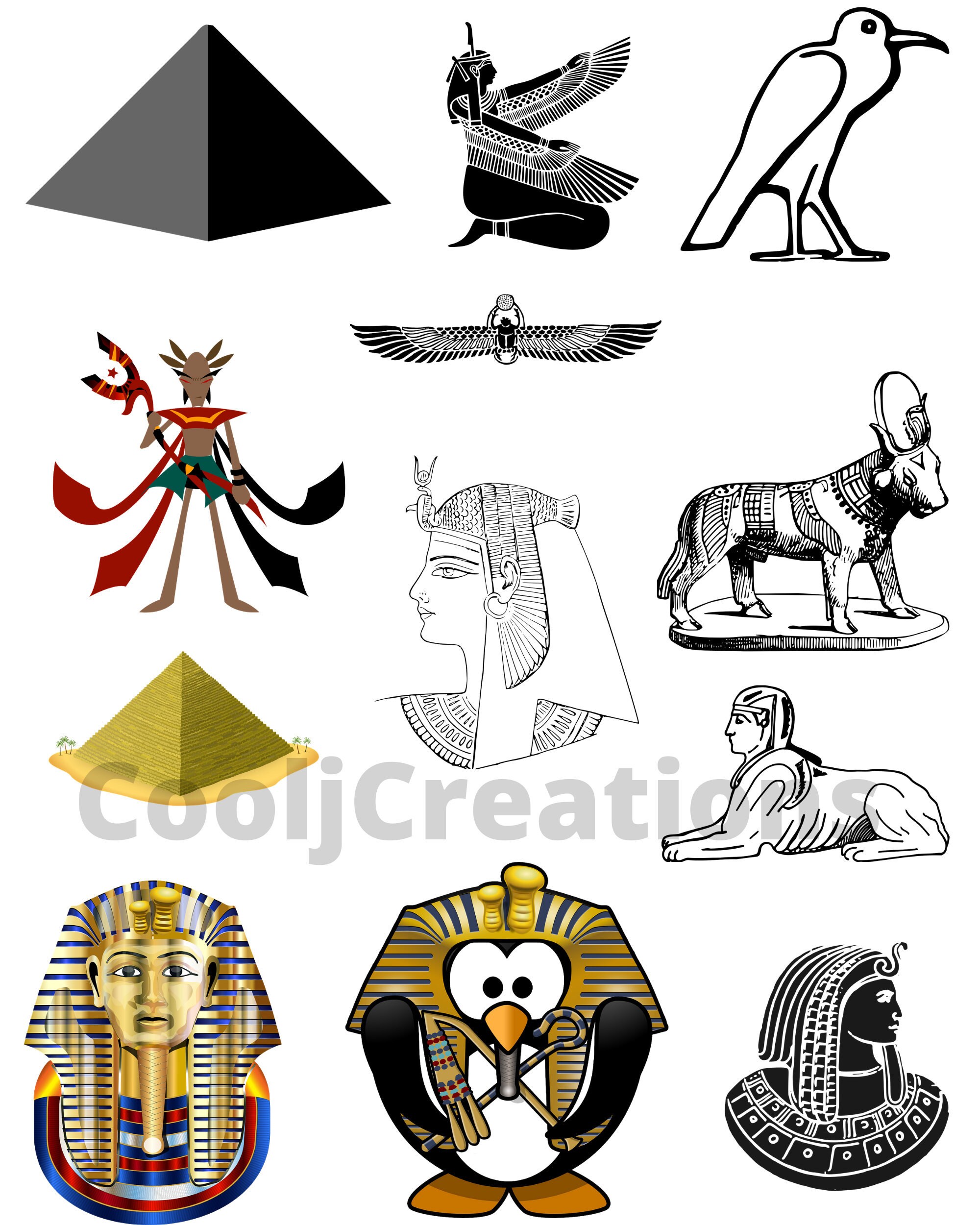 Egypt Clip Art, Egyptian Images, Egyptian Icons for Scrapbooking and ...
