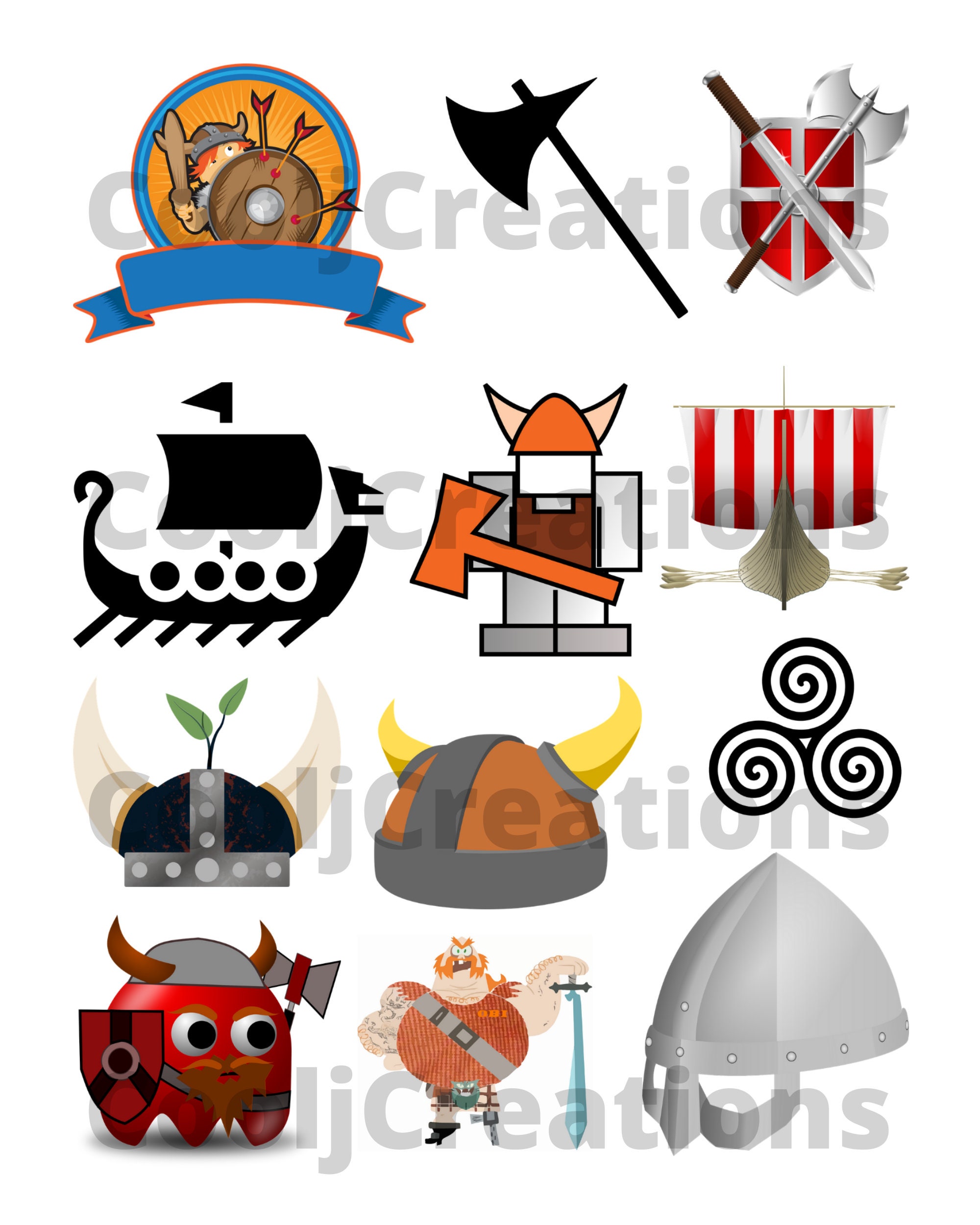 Vikings Clip Art, Viking Images, Viking Icons for Scrapbooking and ...