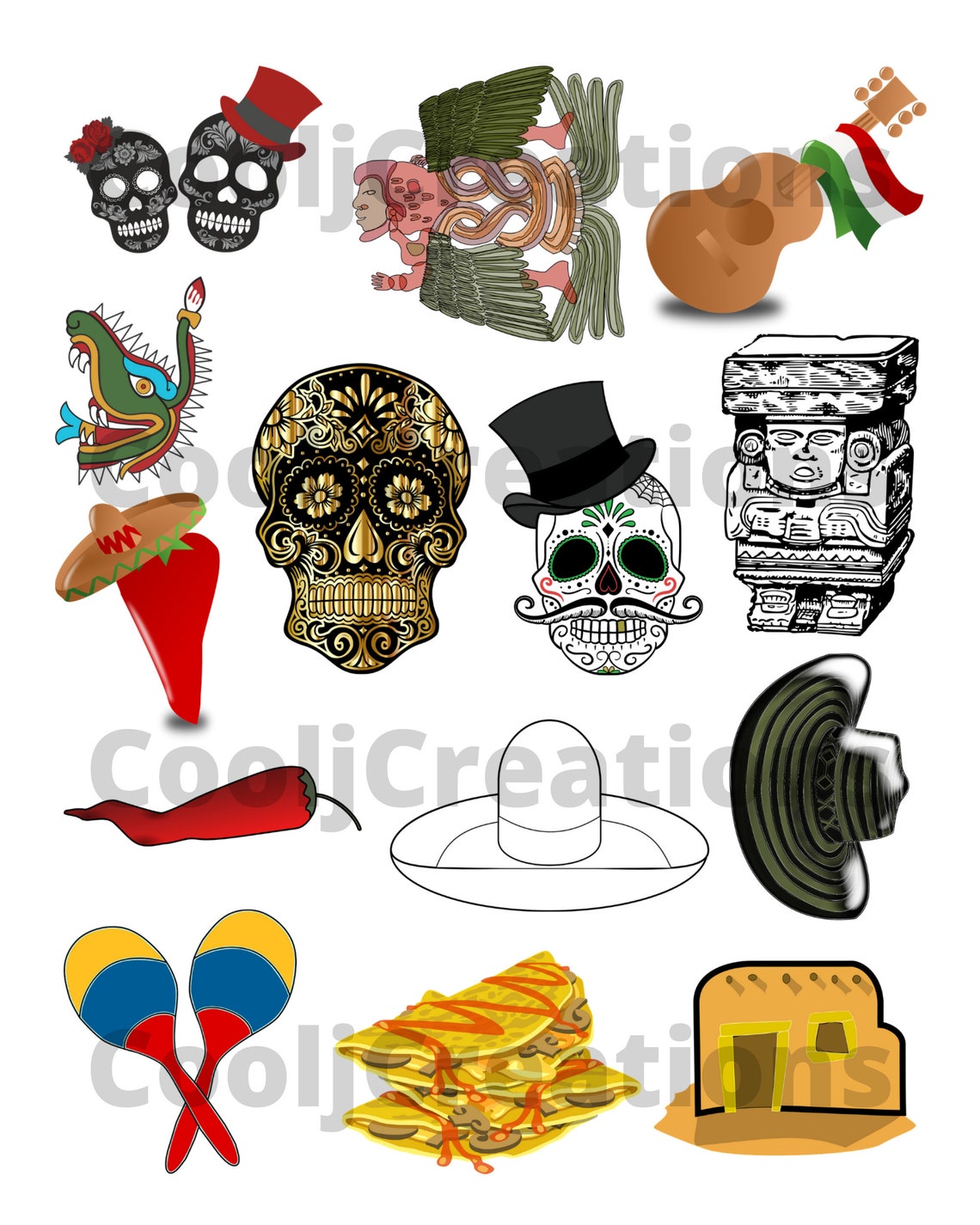Mexico Clip Art, Mexico Digital Images and Icons for Scrapbooking ...