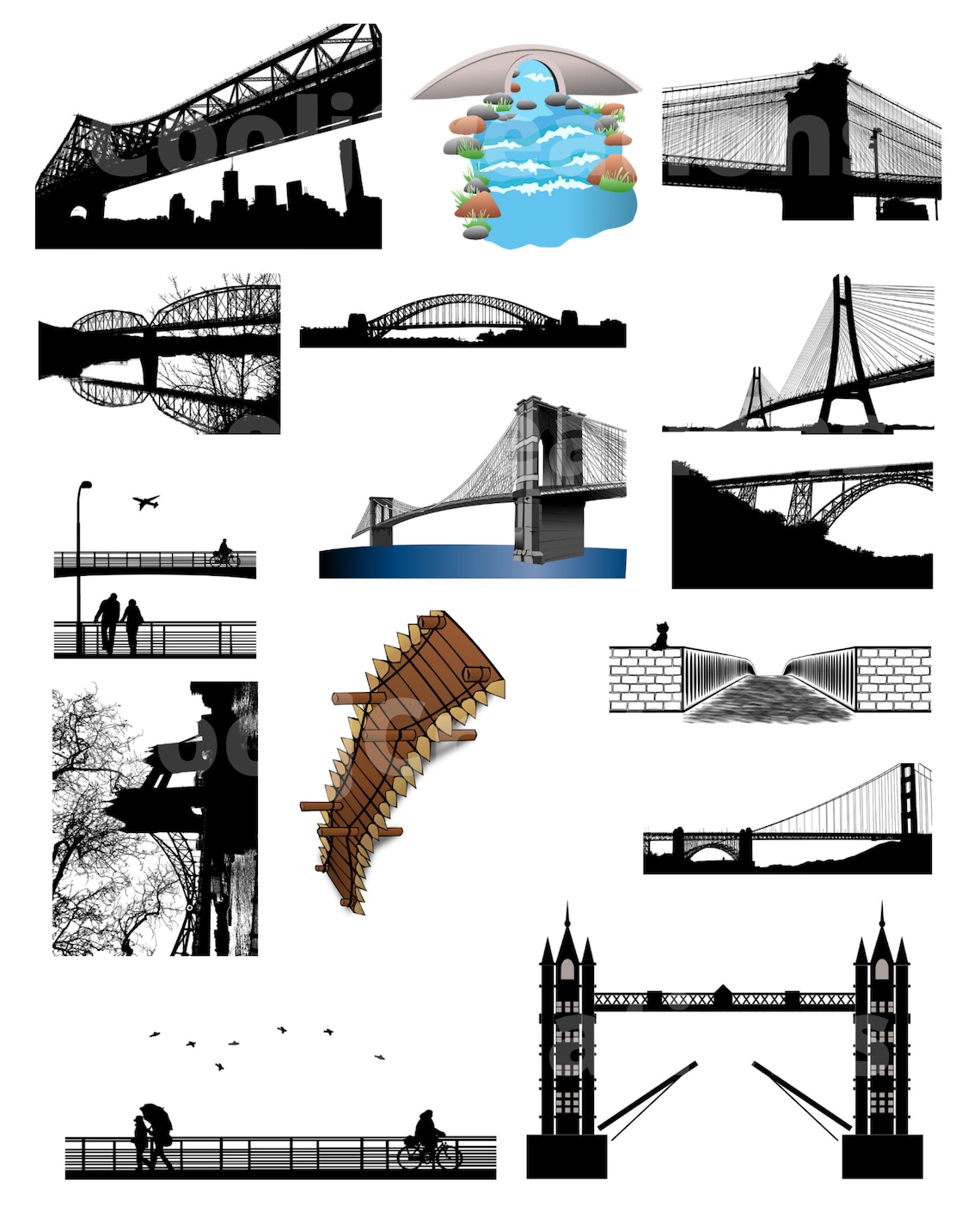 Bridges Clip Art, Bridge Images, Bridge Pictures for Scrapbooking and ...