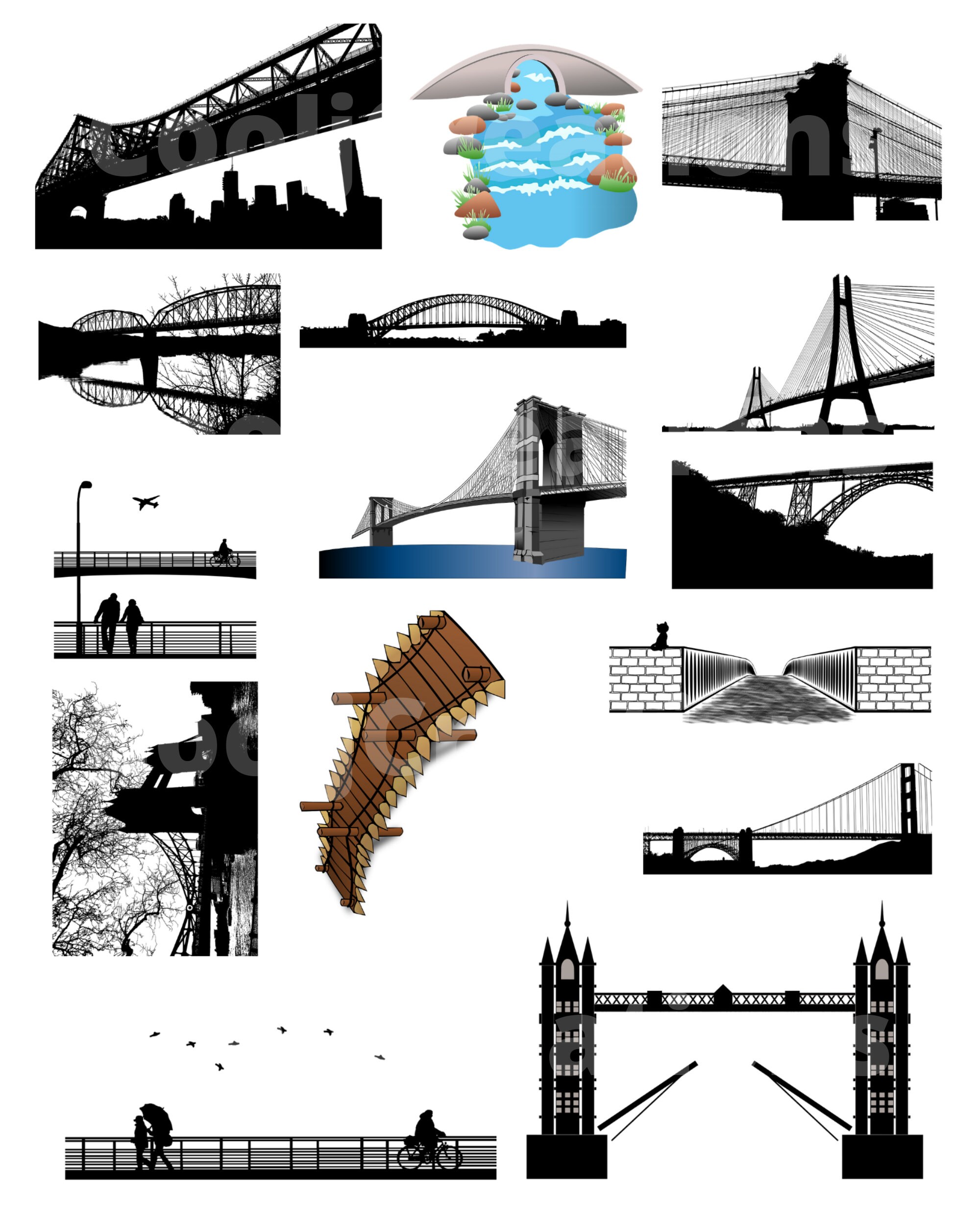 Bridges Clip Art, Bridge Images, Bridge Pictures for Scrapbooking and ...