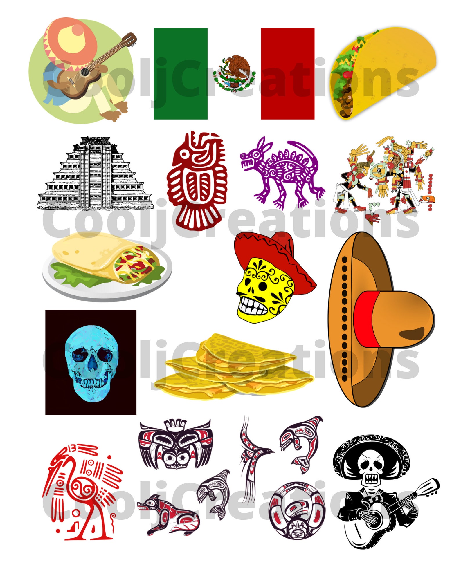Mexico Clip Art, Mexico Digital Images and Icons for Scrapbooking ...