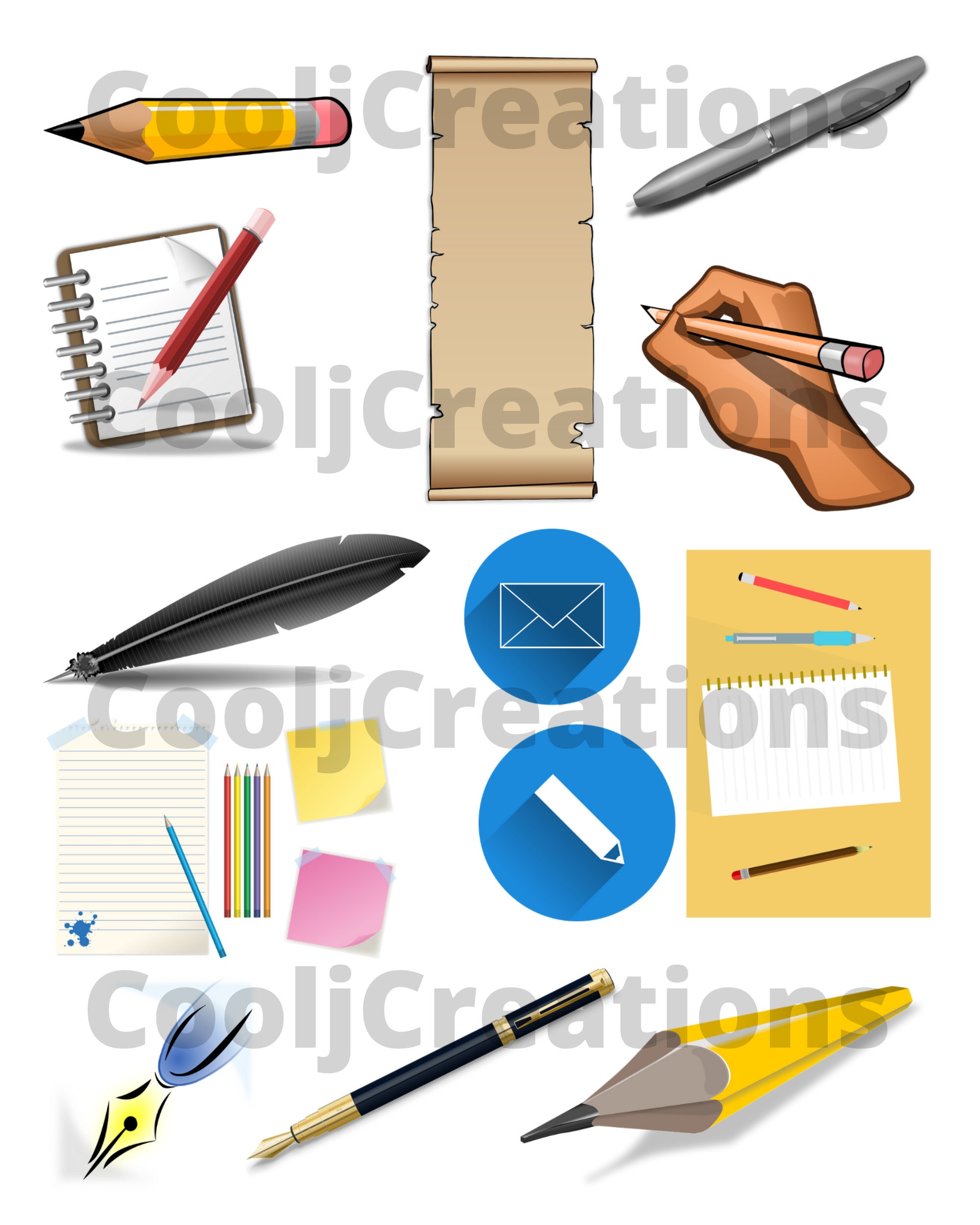 Writing Clipart,writing Collages, Pen Images, Pencil Pictures for ...