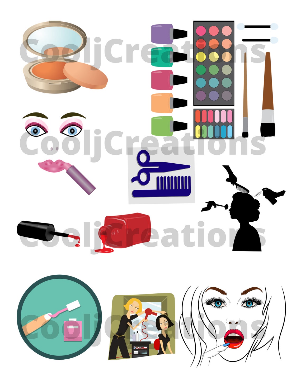 Makeup Clip Art, Cosmetics Clip Art, Makeup Digital Pictures, Cosmetics ...