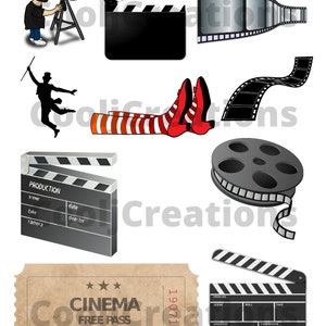 Movie Themed Clipart, Movie Images, Film Icons for Scarpbooking ...