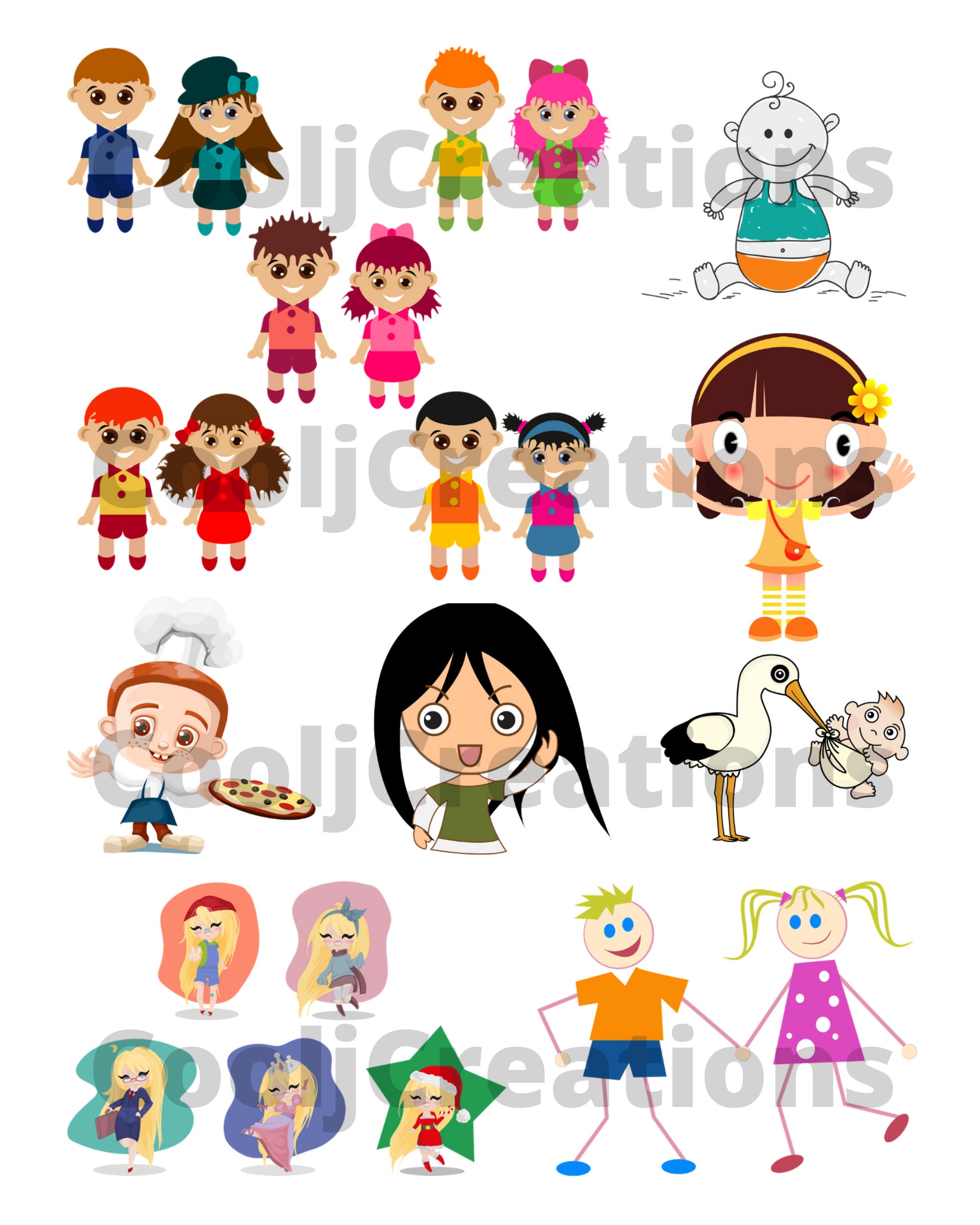 Kids Clip Art, Kids Images, Kids Icons for Scrapbooking, Journaling and ...