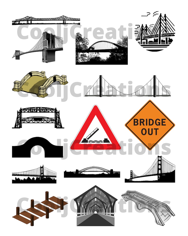 Bridges Clip Art, Bridge Images, Bridge Pictures for Scrapbooking and ...