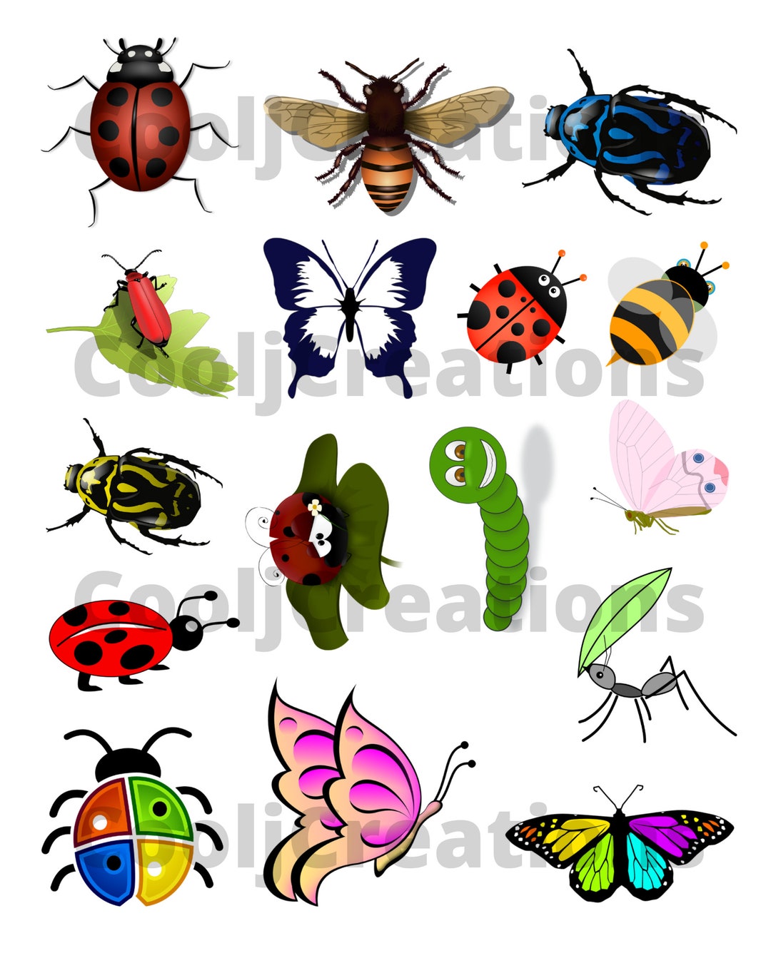 Bugs Clipart, Insects Clipart, Bug Images, Bug Icons for Scrapbooking ...