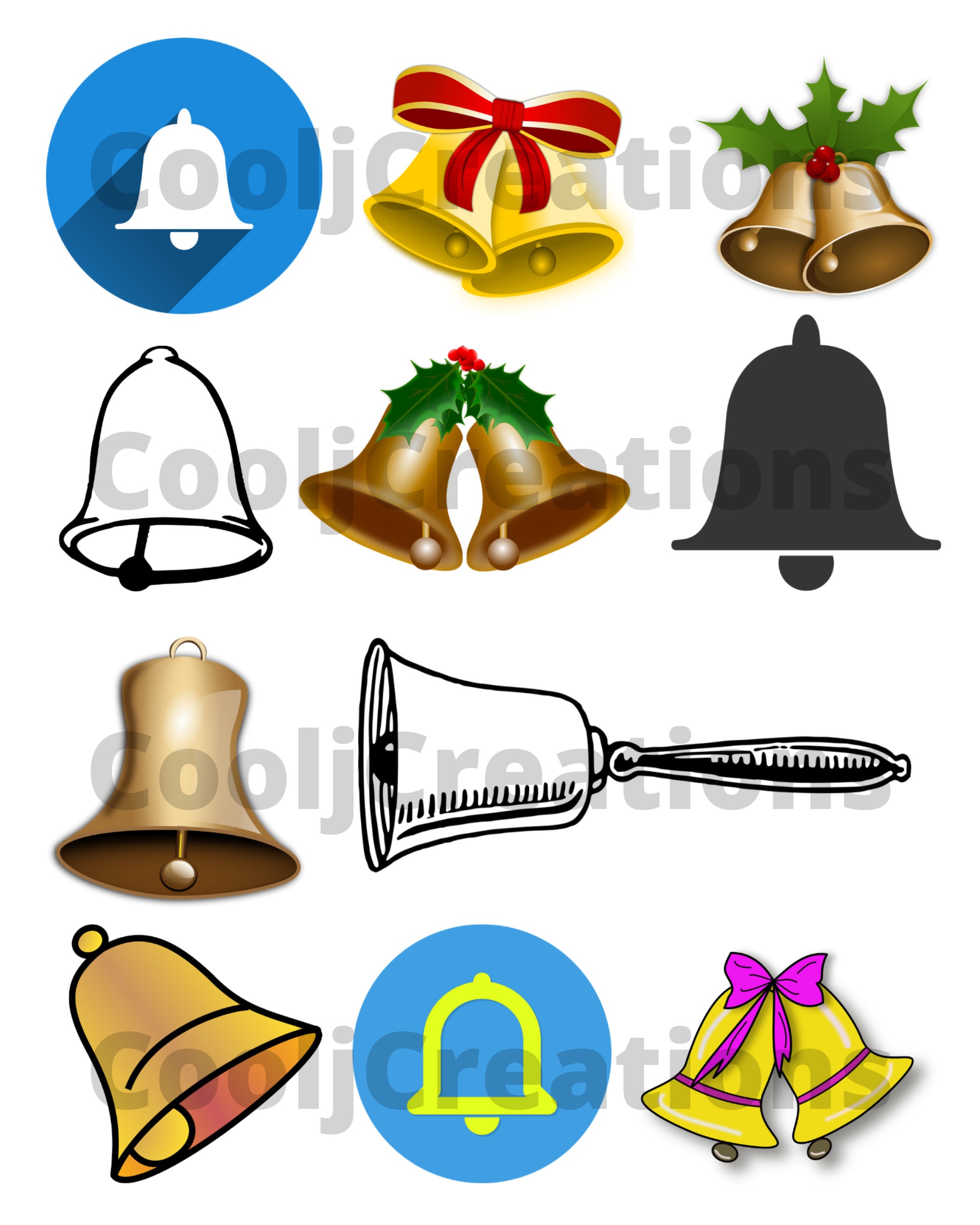 Bells Clip Art, Bell Images, Bell Icons for Scrapbooking, Journals ...