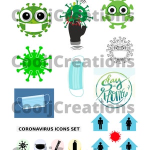 Virus Clipart, Quarantine Pictures, Virus Collage Sheets, Scrapbook ...