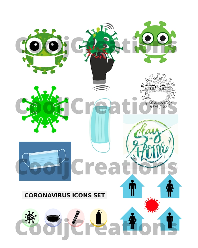 Virus Clipart, Quarantine Pictures, Virus Collage Sheets, Scrapbook ...