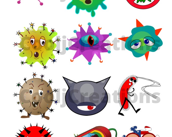 Germ Outline SVG, Germ Svg, Bacteria Svg, Virus Svg, Germ Clipart, Germ ...