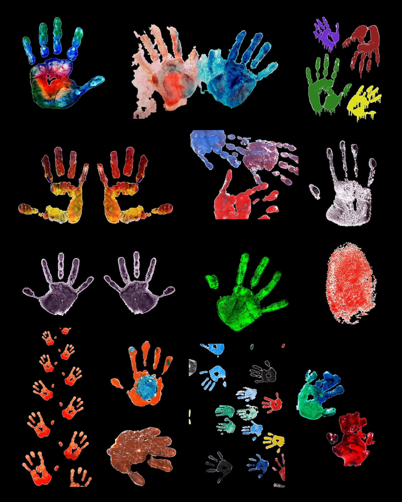 Handprints Clip Art, Handprint Digital Images, Hand Icons for ...