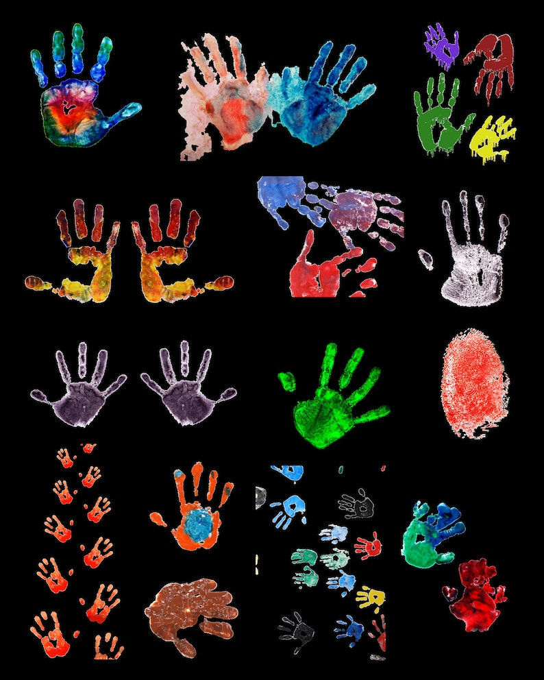 Handprints Clip Art, Handprint Digital Images, Hand Icons for ...