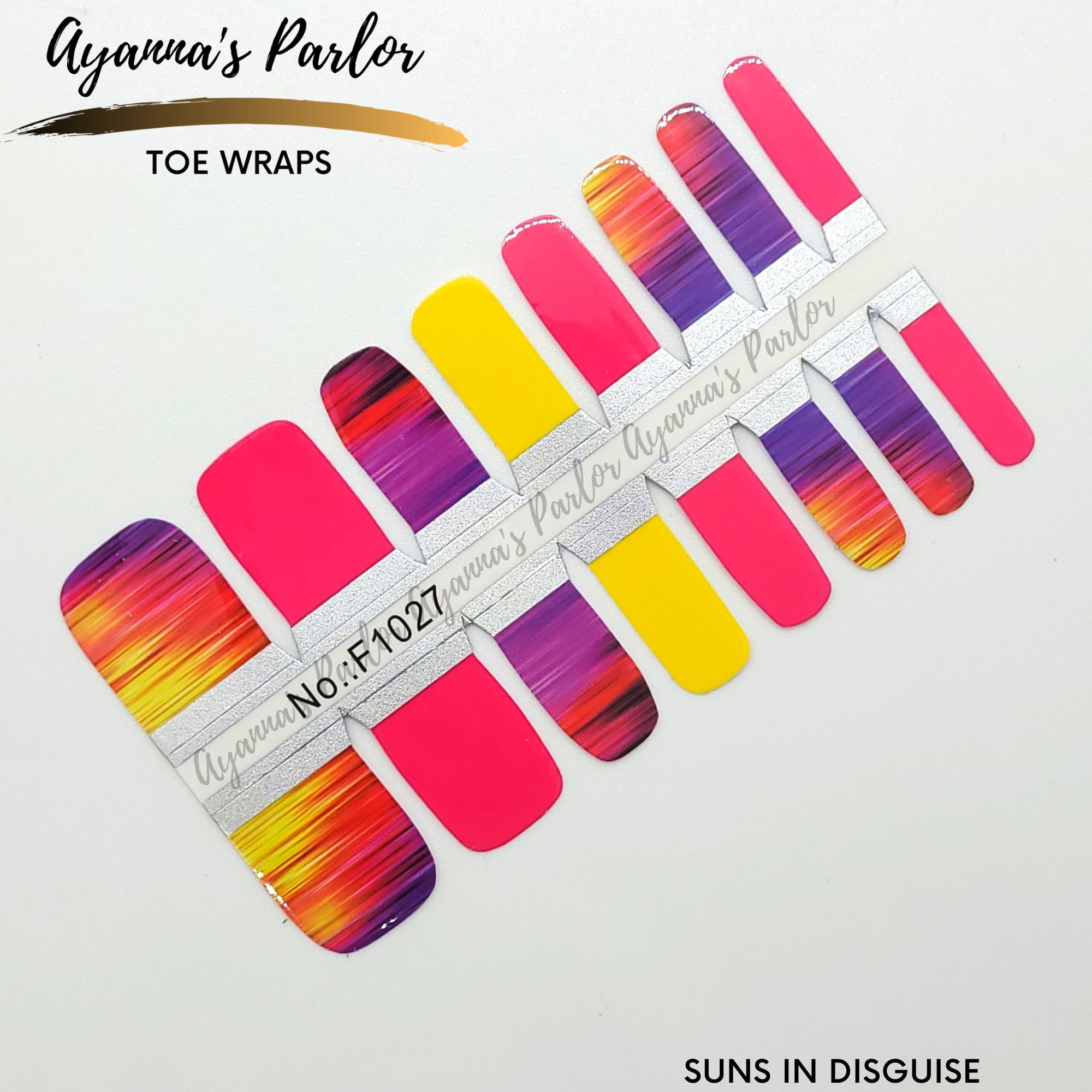 Toe Wraps Multi Color Suns in Disguise 16 Piece Toe Nail - Etsy
