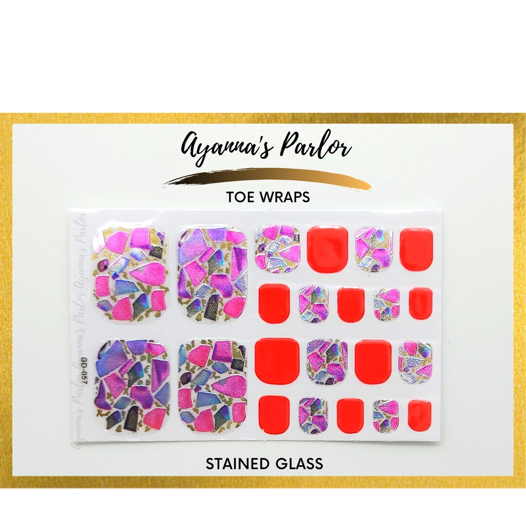 Toe Wraps | Stained Glass | Shades of Purple Pink | Red Accents | 22 ...