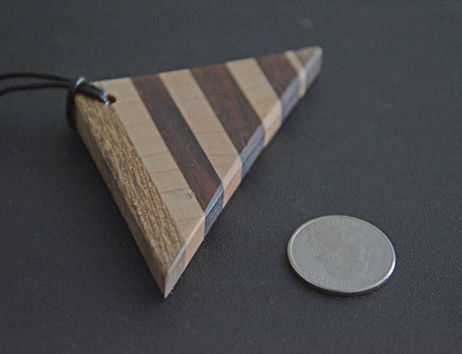 Maple, Myrtlewood and Walnut Hardwood Triangle Pendant #3026 ...