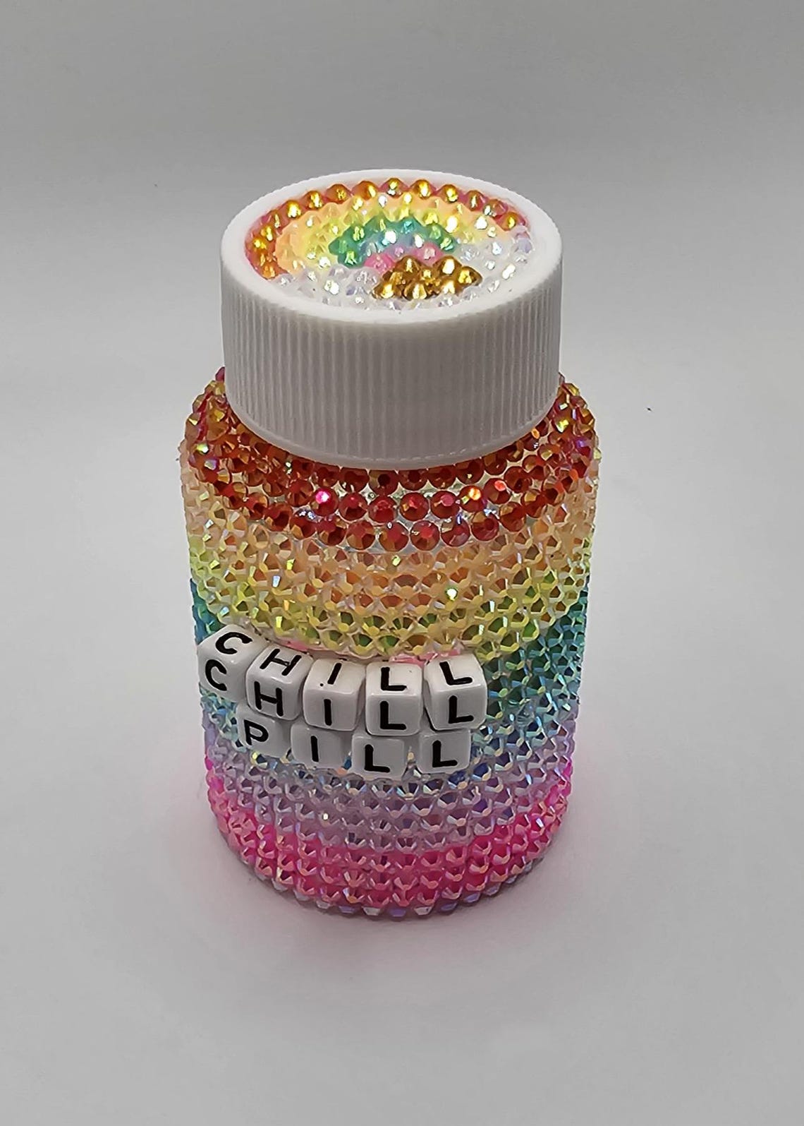 Bedazzled Empty Medicine Bottle - Etsy