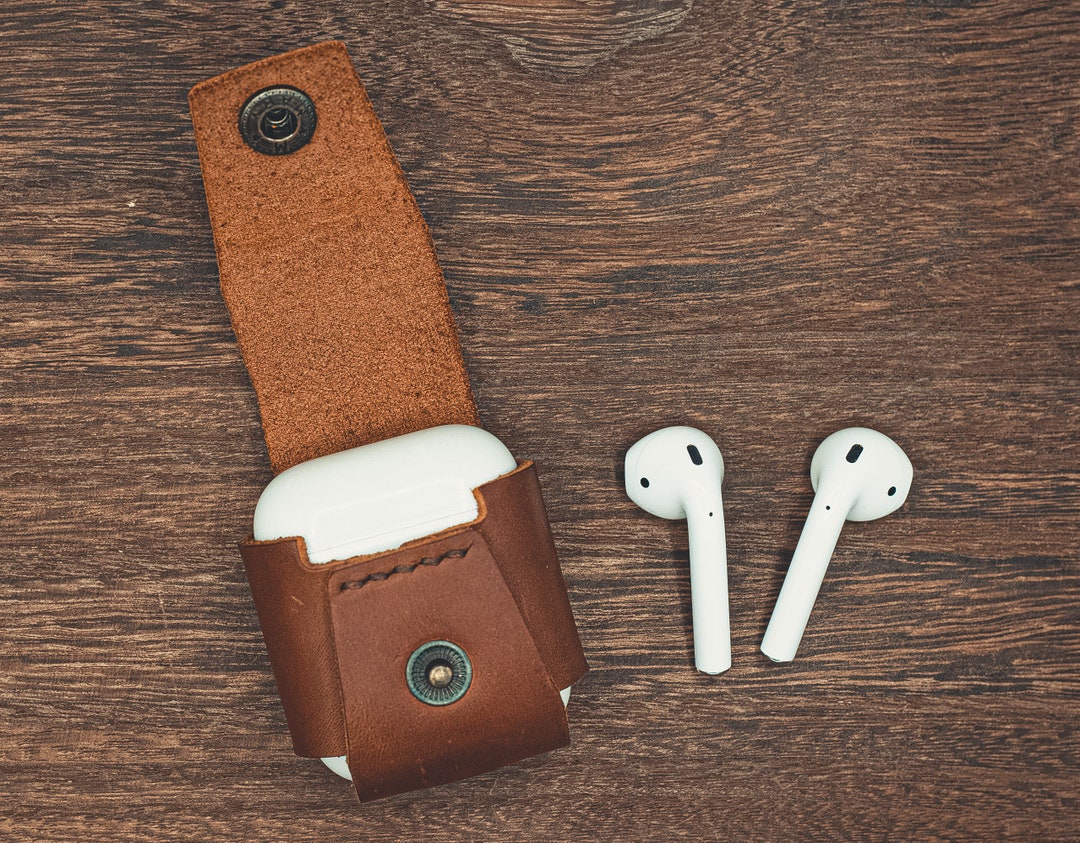 Leather AirPod Case, AirPod Cover, Unique Earpod Case in Dark Brown/tan ...