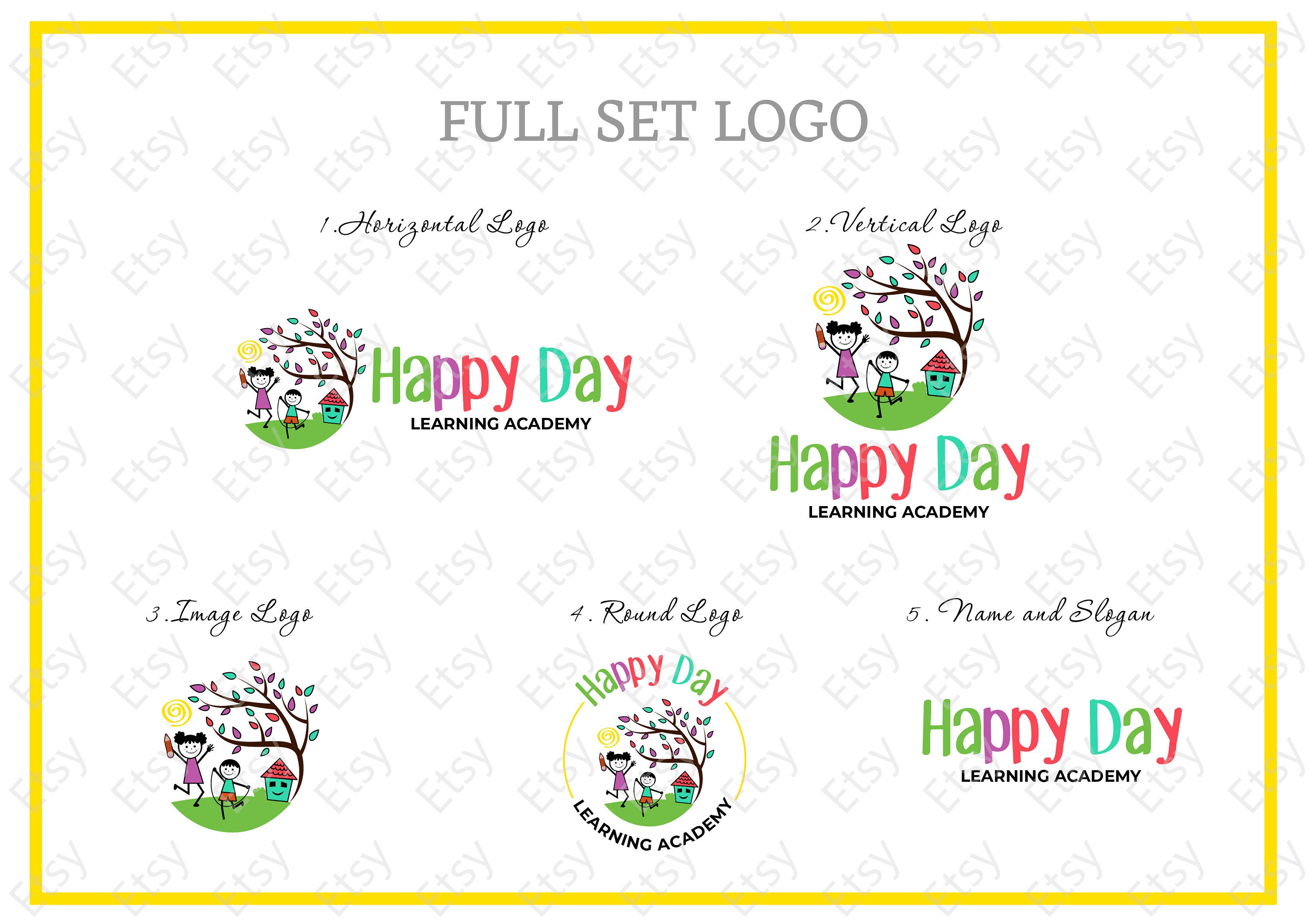 Happy Children Logo Day Care Logo Preschool Logo Learning Academy ...