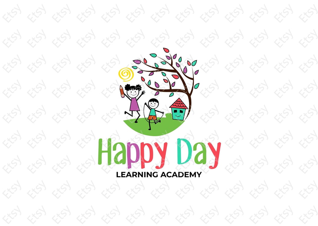 Happy Children Logo Day Care Logo Preschool Logo Learning Academy ...